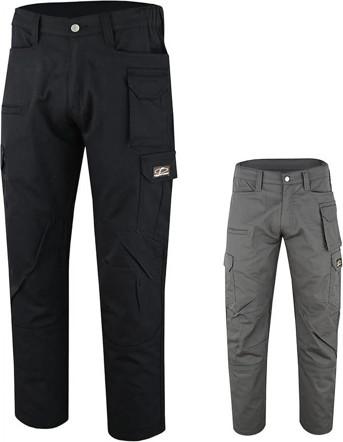 Riggermen Mens Durable Work Pant Elasticated Waist Boot Cut Black ...