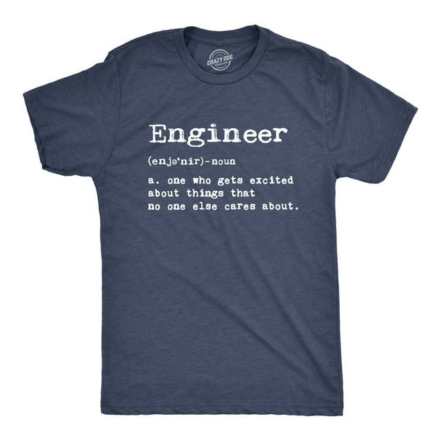 Mens Engineer Definition Tshirt Funny Sarcastic Science Tee Graphic ...