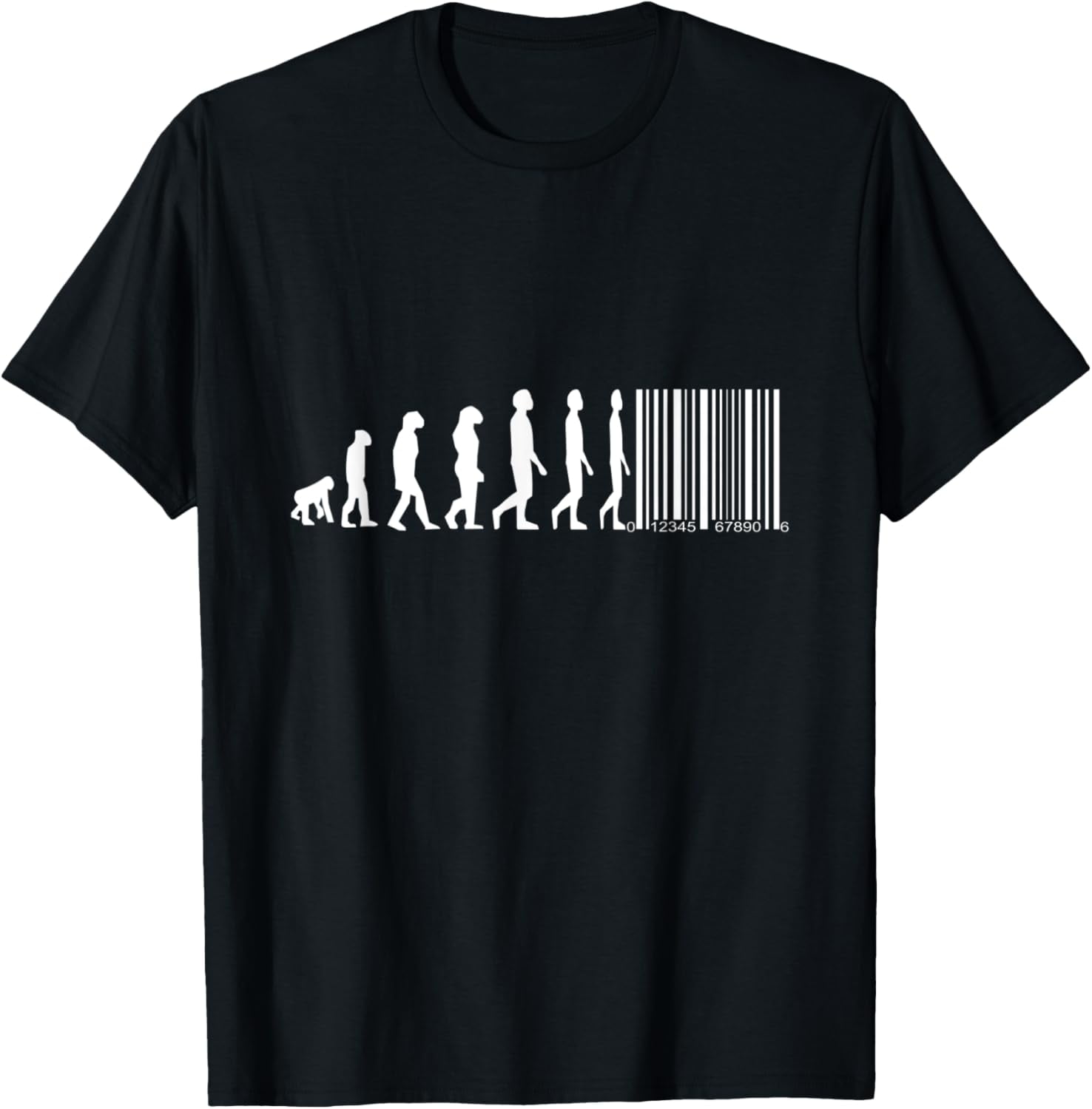 Mens Evolution from apes to humans with barcodes T-Shirt - Walmart.com