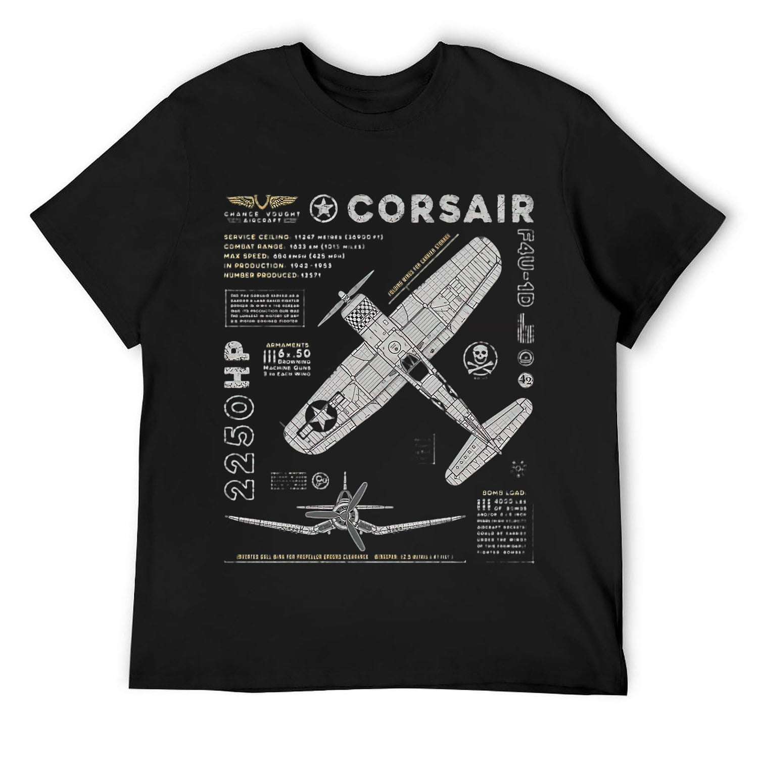 Mens F4U Corsair | WW2 Fighter Plane | US WWII Warbird Vintage Short ...