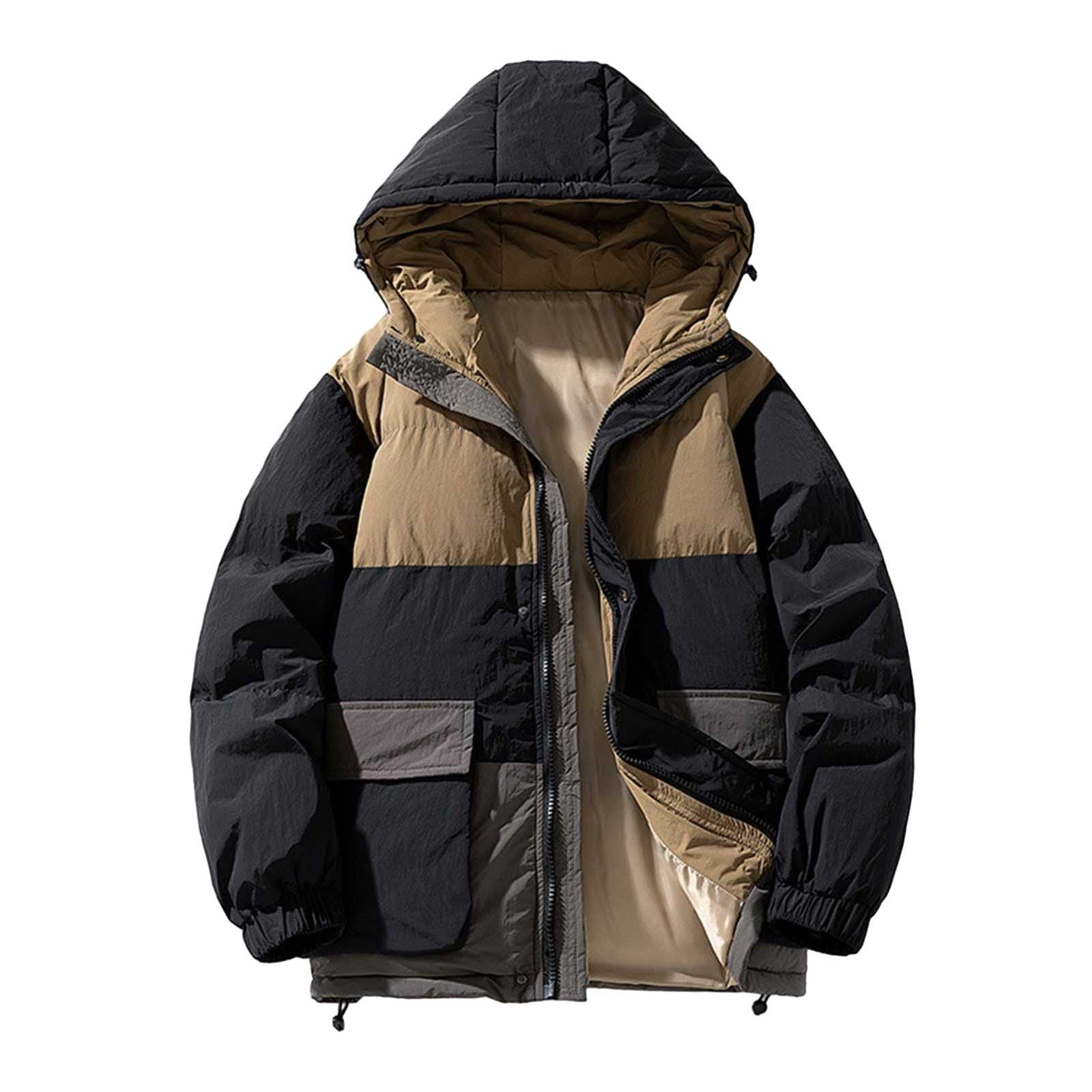 Mens Fall And Winter Color Collision Cotton Jacket Jacket Casual ...