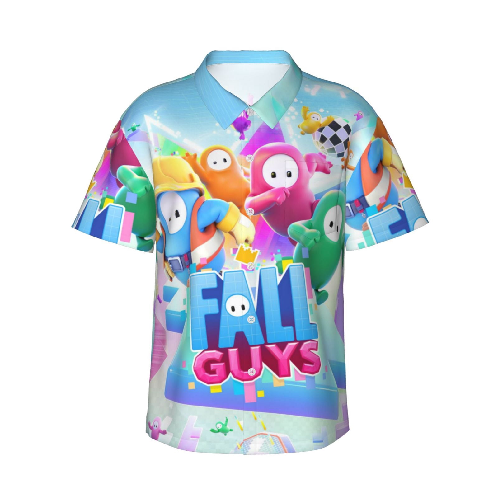 Mens Fall Guy Hawaiian Bowling Shirts Holiday Theme Shirt Button Down ...