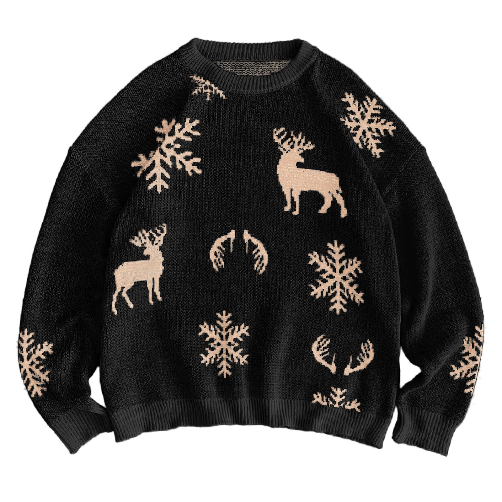 Mens Fall Winter Red Christmas Themed Sweater Fall Winter Crewneck ...