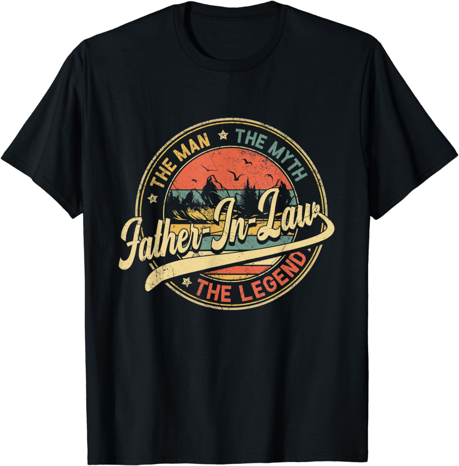 Mens Father-In-Law The Man The Myth Legend Distressed Fathers Day T-Shirt - Walmart.com
