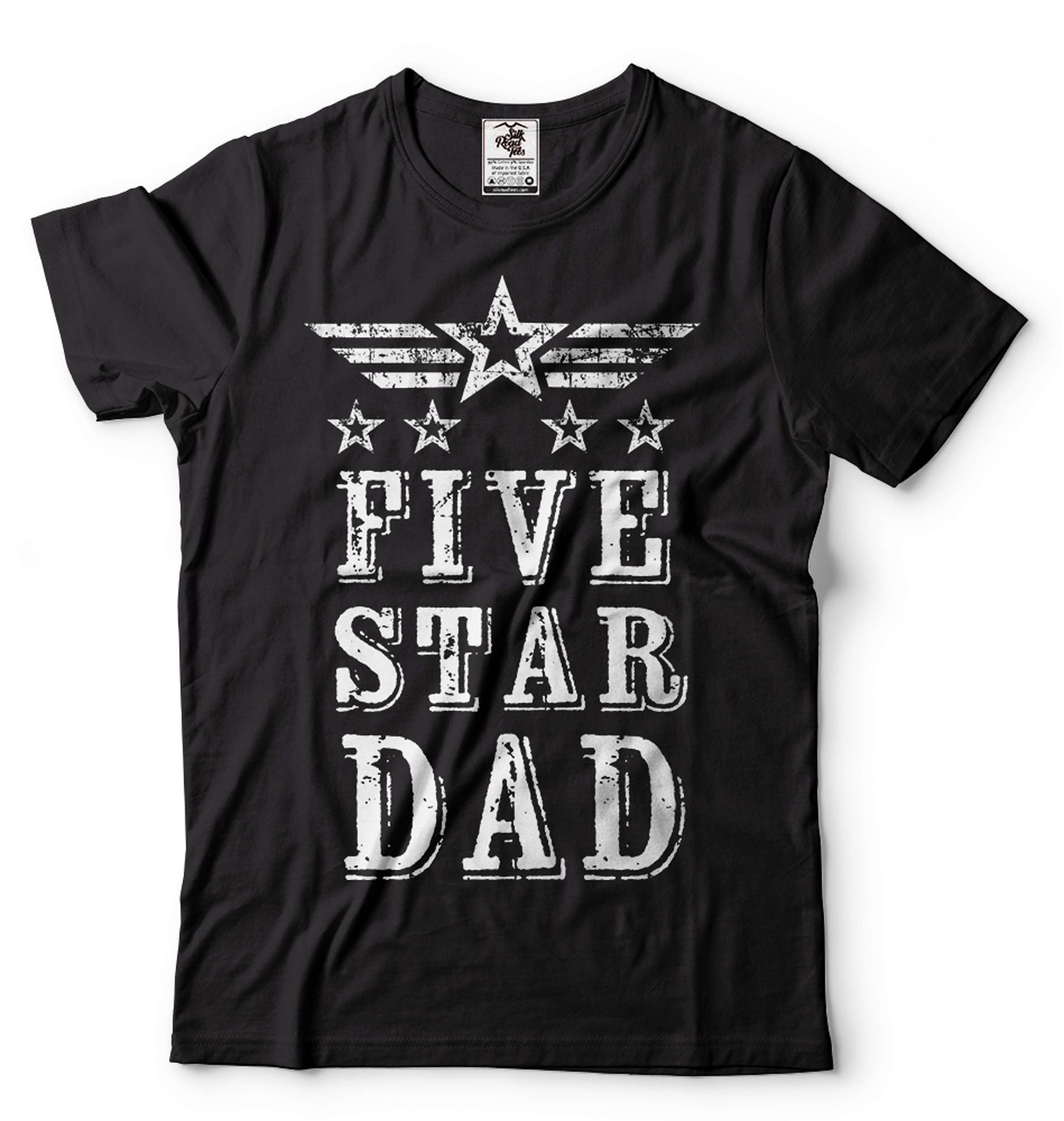 Mens Fathers Day shirt Five Star Dad Shirt Dad Birthday Gift Tee Funny ...
