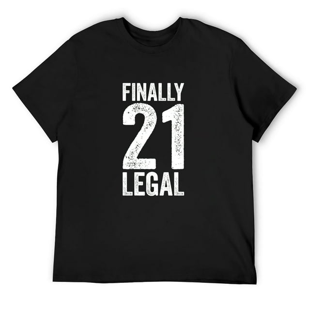 Mens Finally Legal 21 T-Shirt 21St Birthday Shirt Sweatshirt Black ...