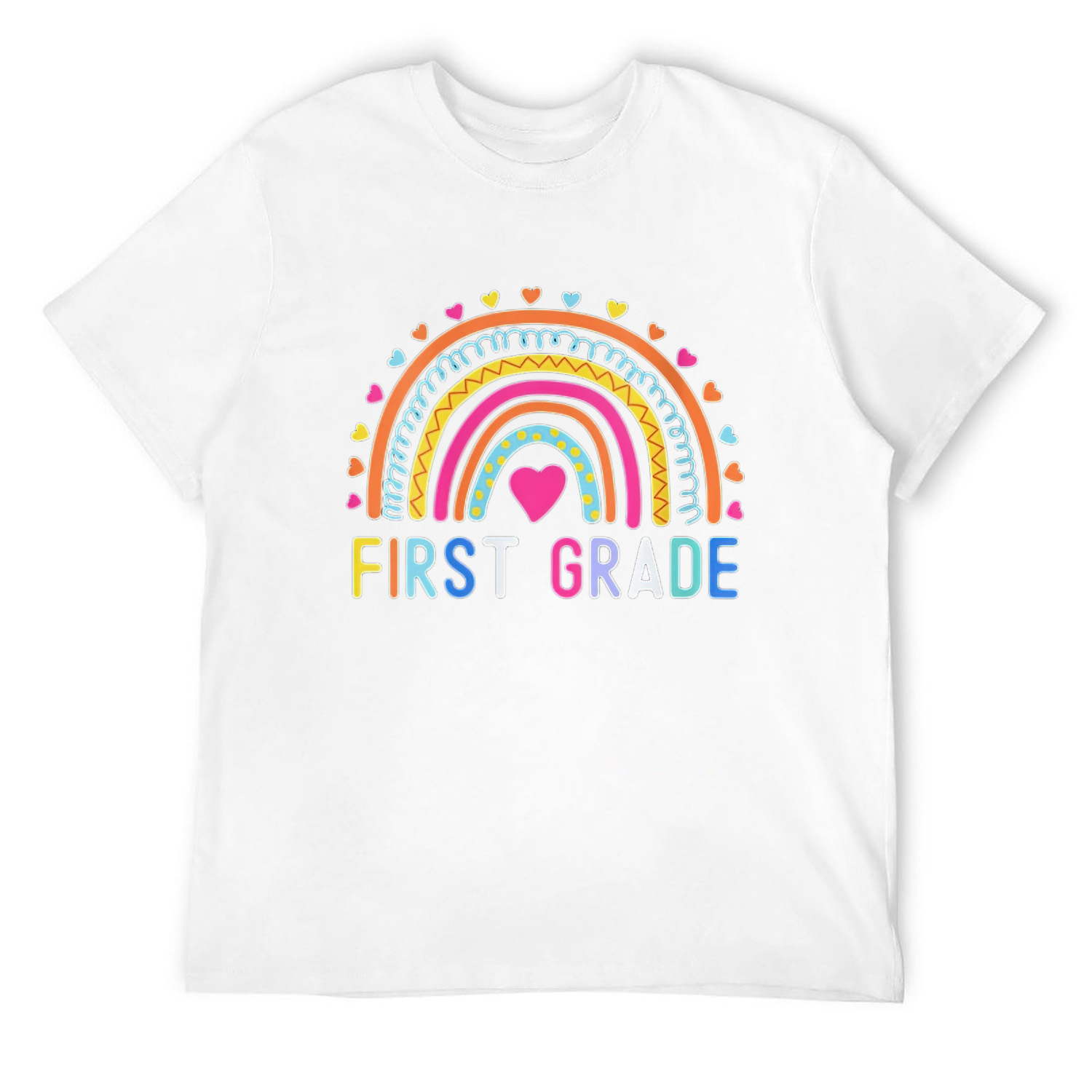 Mens First Grade Rainbow Girls Boys Teacher Team 1St Grade Squad Round ...