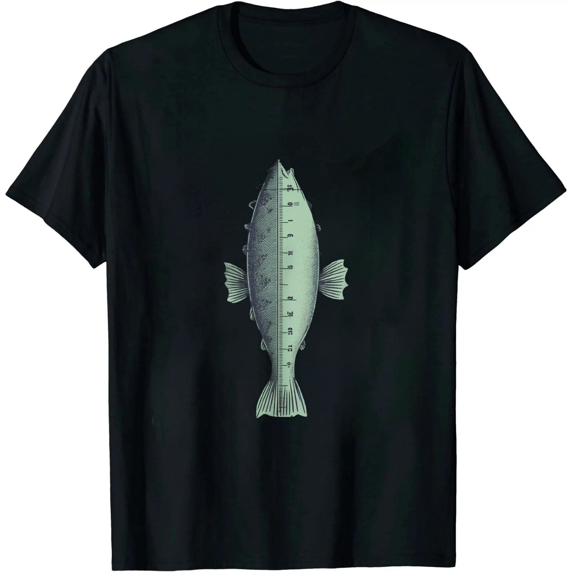 Mens Fish Ruler Tshirt Funny Fishing Measurement Tee 0901 - Walmart.com