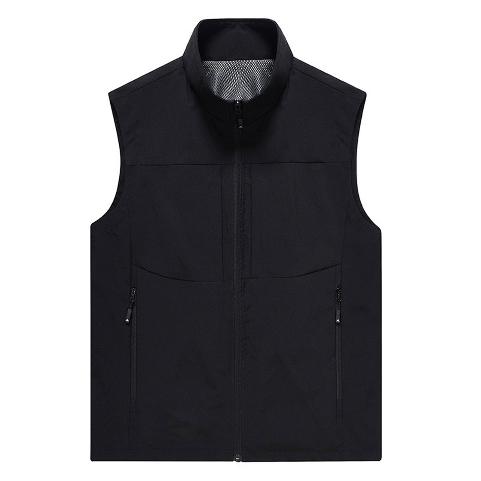 Mens Fishing Vest Big & Tall M-5XL Casual Zip-Up Sleeveless Jackets ...
