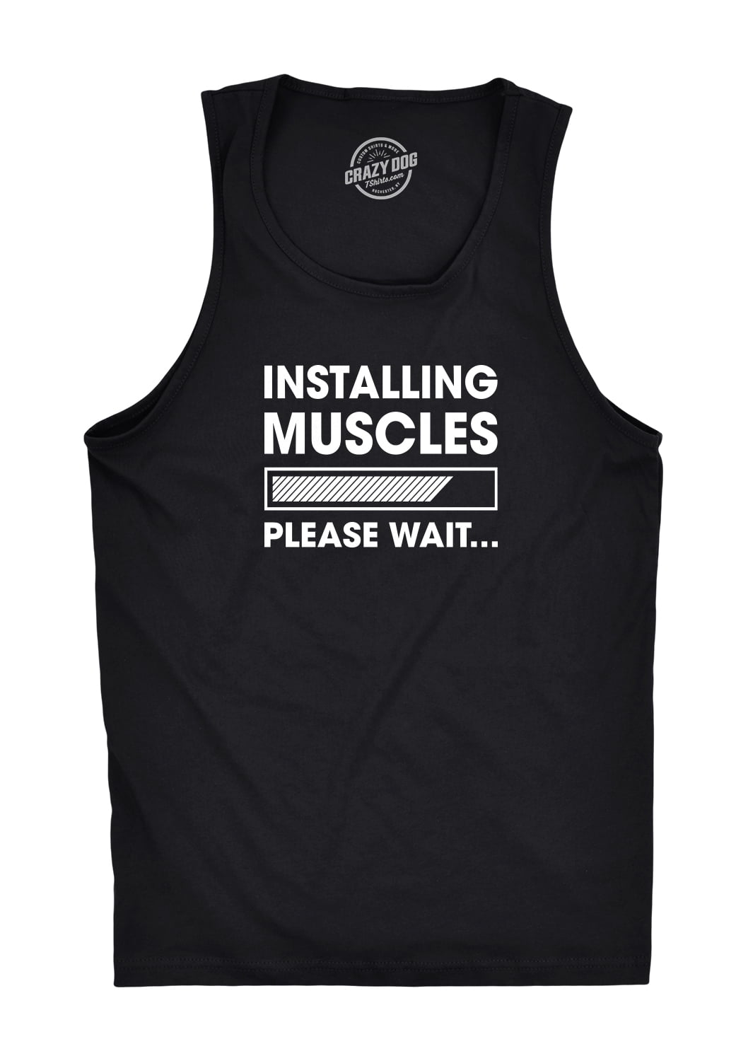 Mens Fitness Tank Installing Muscles Please Wait Tanktop Funny Workout ...