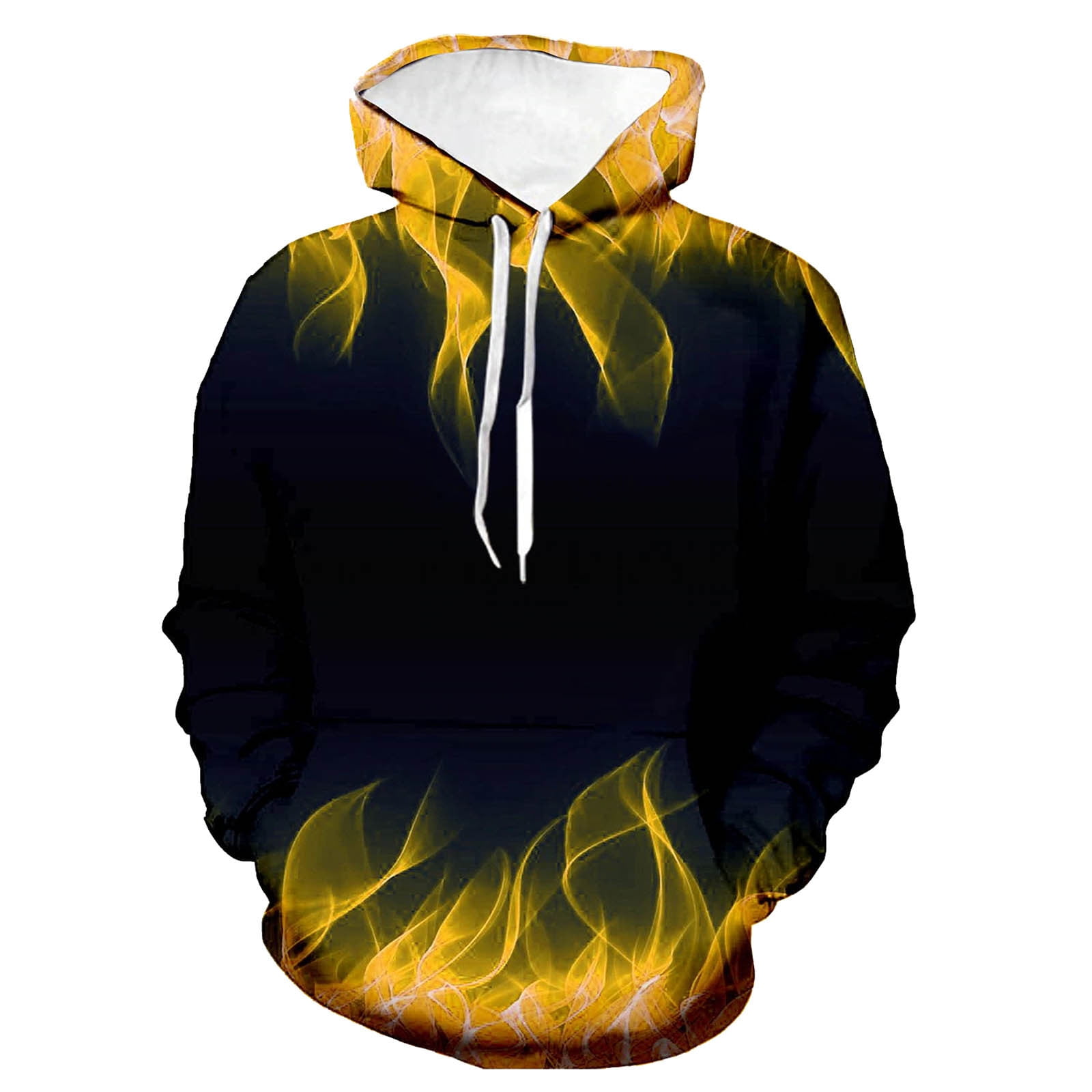 Mens Flame Print 3d Realistic Hoodies For Men Big And Tall Novelty