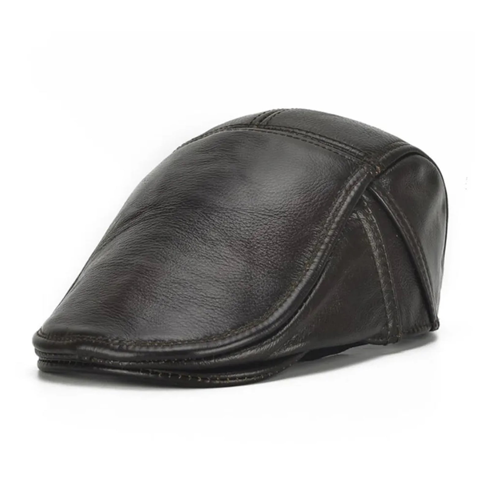 Mens Flat Caps Real Leather Hats Berets Male Genuine Leather Cowskin ...