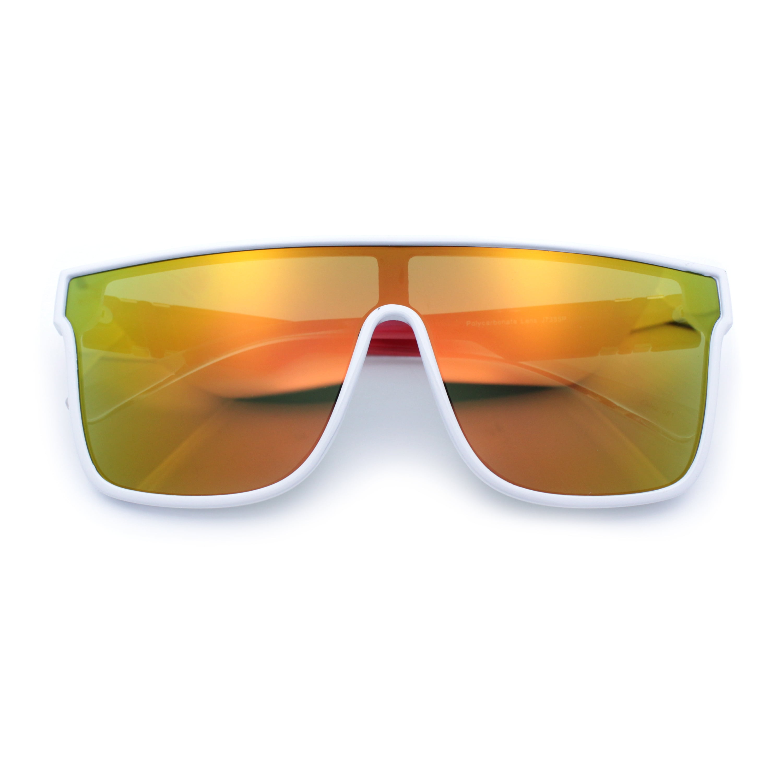 Mens Flat Top Shield Rectangle Oversized Hipster Horn Rim Plastic ...