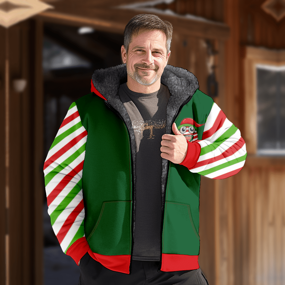 Mens Fleece Jacket-Christmas Nordic Plaid Graphics Full Zip Hoodie ...