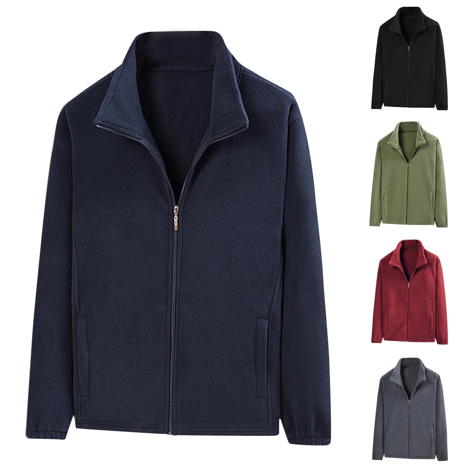 Mens Fleece Jackets Plus Size Mens Jackets Men's Winter With Thickened ...