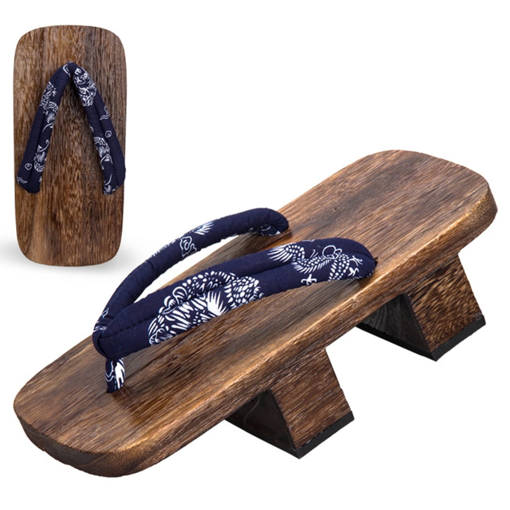 Mens Flip Flop Japanese Wooden Slippers Two-toothed Clogs for Men ...