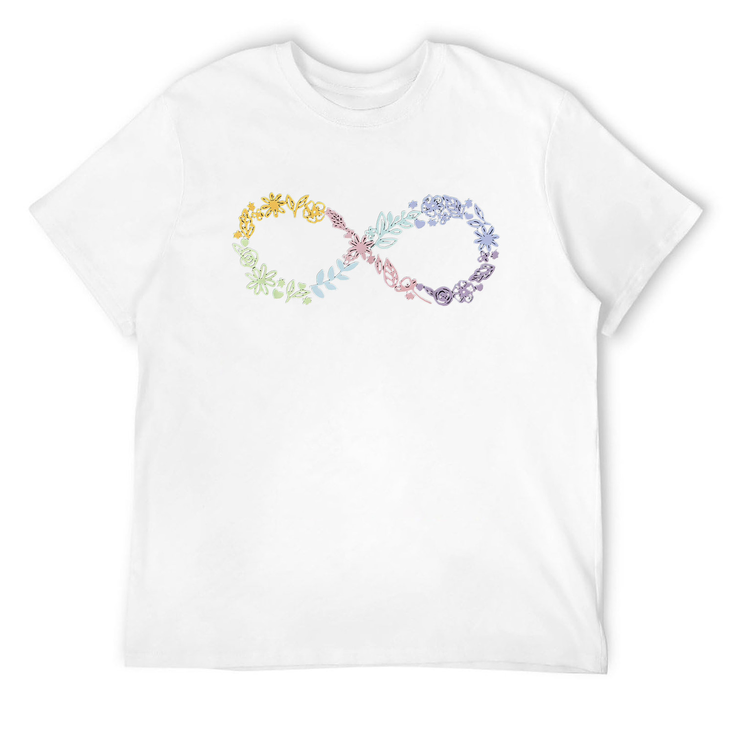 Mens Floral Neurodiversity Infinity Symbol Autism Awareness T-Shirt ...