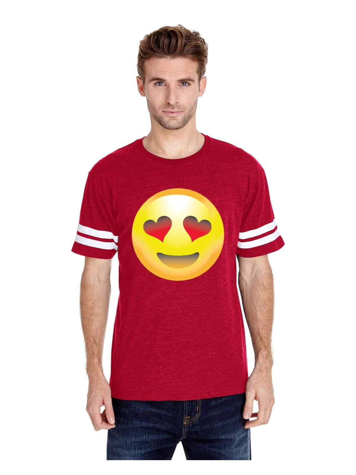 Mens Football Fine Jersey T-shirts - Emoji Heart-Shaped Eyes - Walmart.com