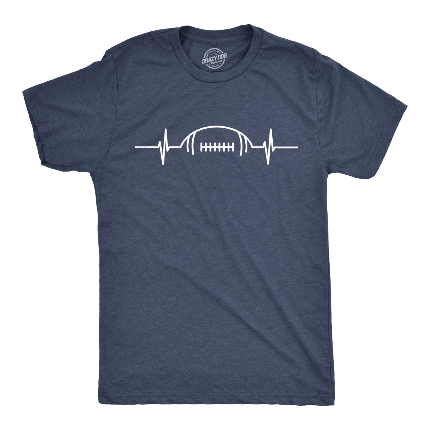 Mens Football Heart Rate T Shirt Funny Sunday Gameday Tee Graphic Tees ...