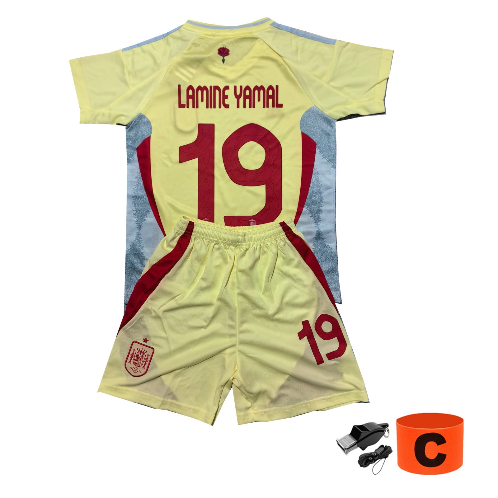 Mens Football Jersey Spain Boys Soccer Uniforms For LAMINE YAMAL Fan ...