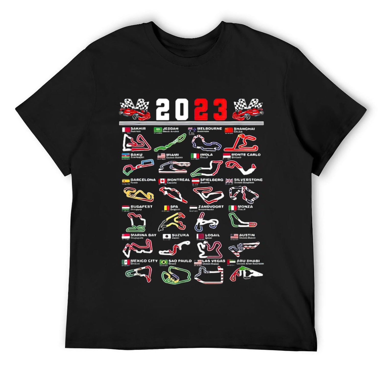 Mens Formula Racing Open Wheel Race Car Fan 2023 World Circuits T-Shirt ...