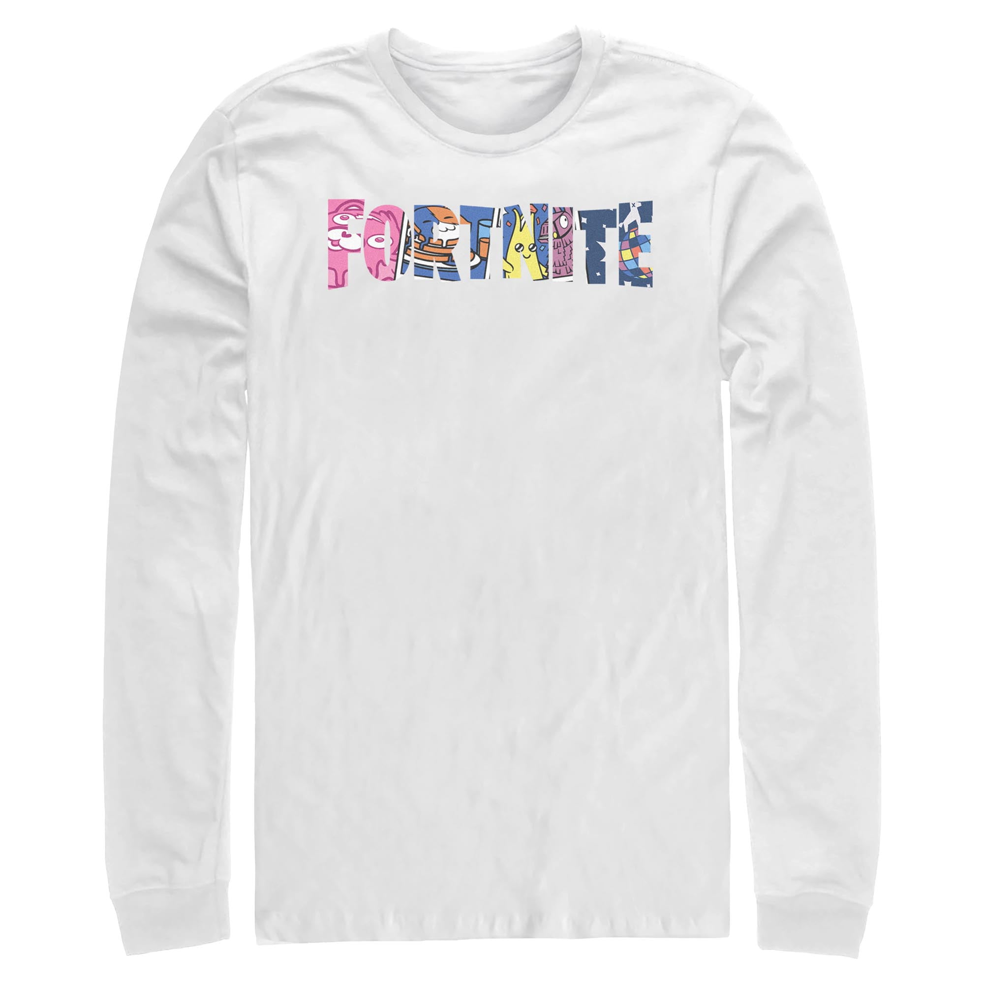 Mens Fortnite Classic Logo Character Fill Long Sleeve Shirt - Walmart.com