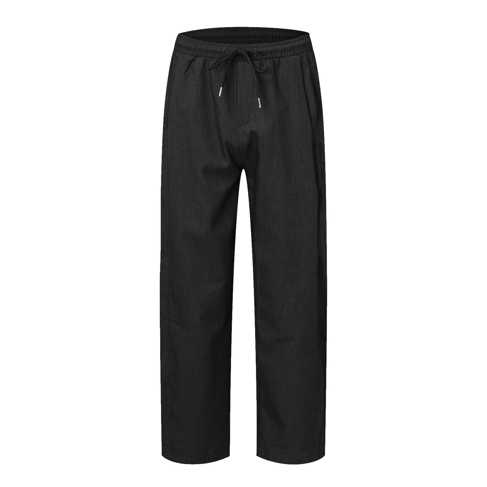 Mens Four Seasons Retro Loose Harlan Trousers Simple Straight Wide Leg ...