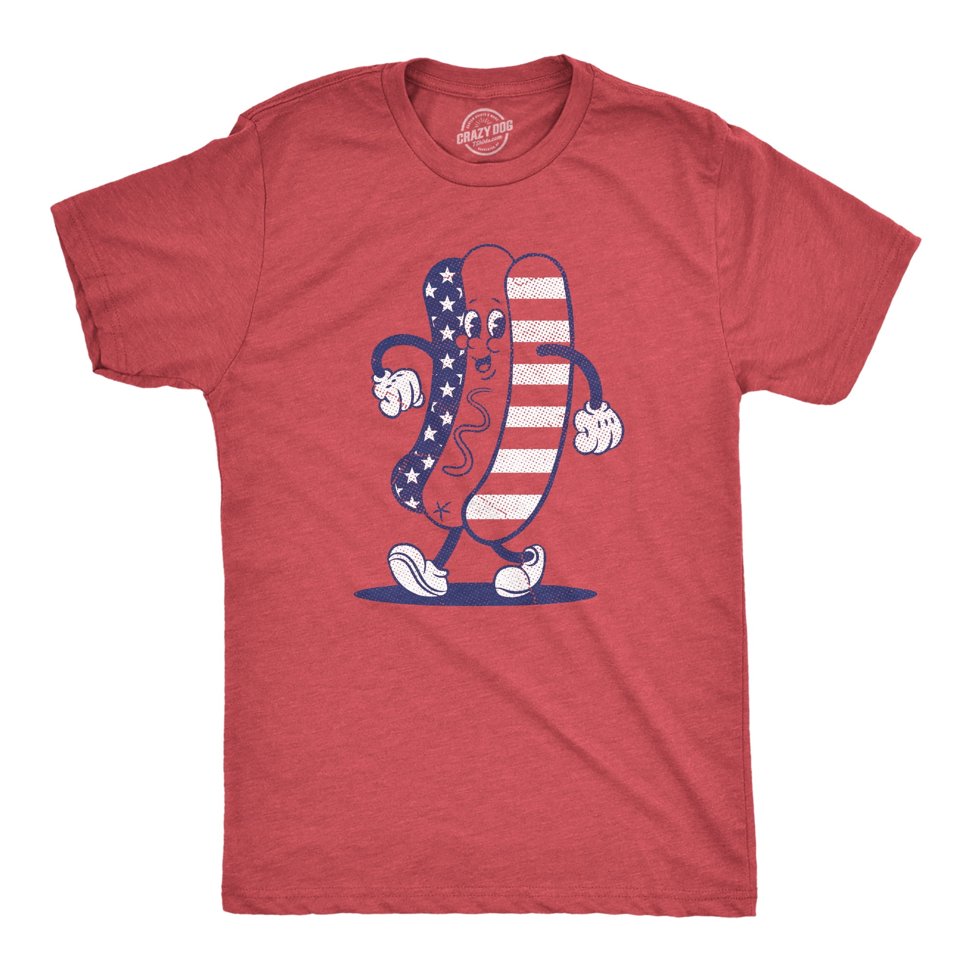 Mens Fourth Of July Hotdog T Shirt Funny Patriotic Cookout Grilling Tee ...