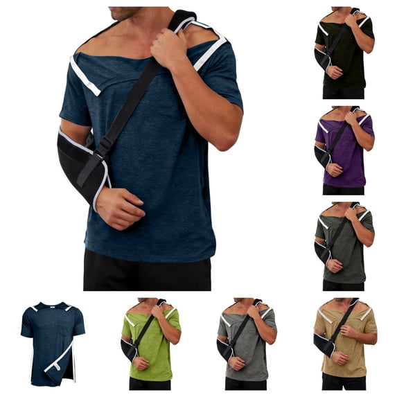 Mens Full Tear Away Side Snap Post Shoulder Surgery Recovery Shirts ...