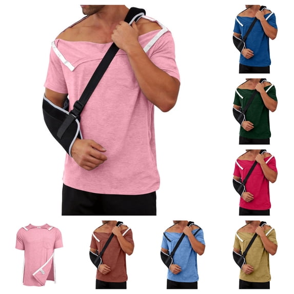 Mens Full Tear Away Side Snap Post Shoulder Surgery Recovery Shirts ...