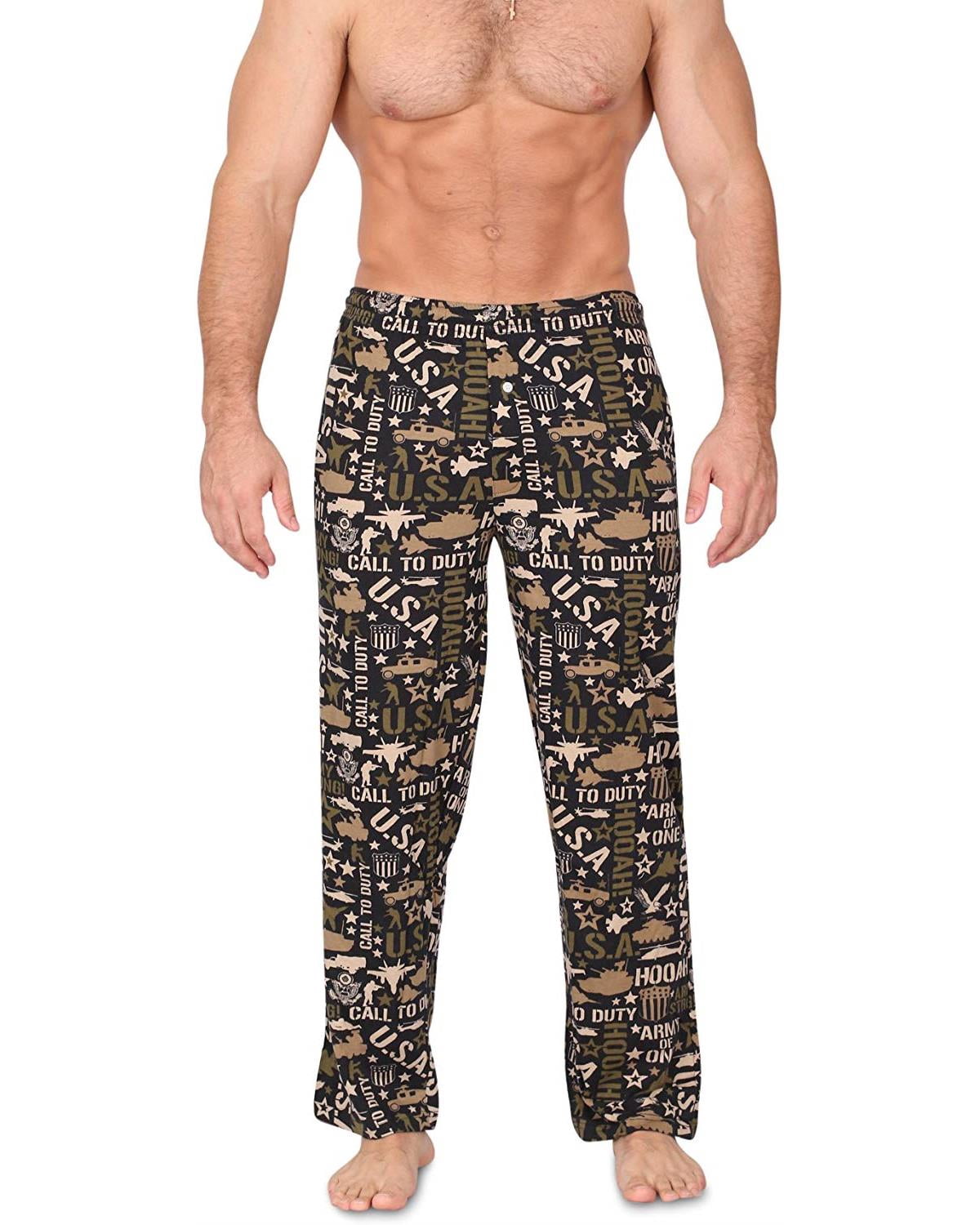 Mens Fun Pants Lounge Pajama Pants Boxers Adult Sleepwear, Army Icons ...