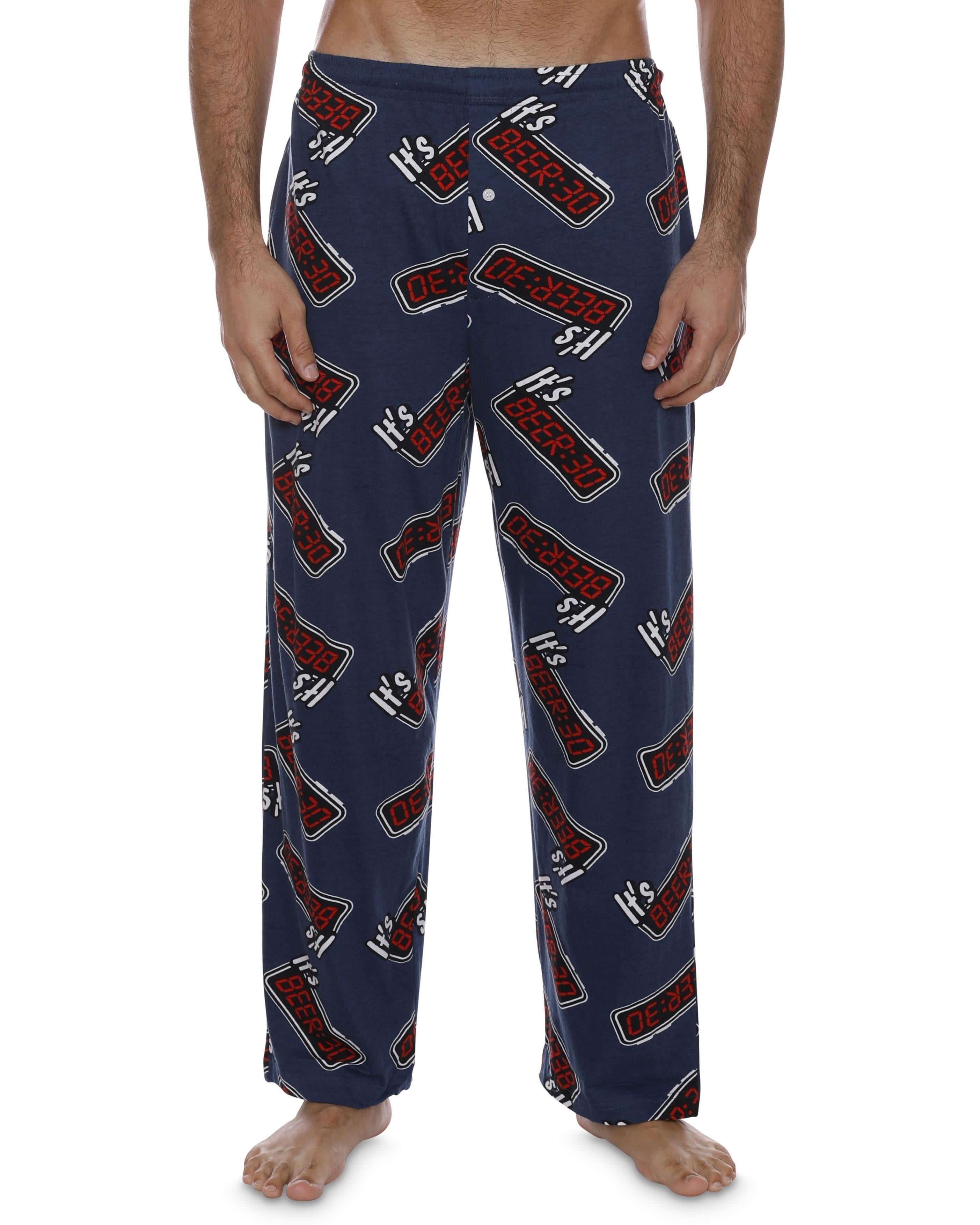 Mens Fun Pants Lounge Pajama Pants Boxers Adult Sleepwear, Beer Navy ...
