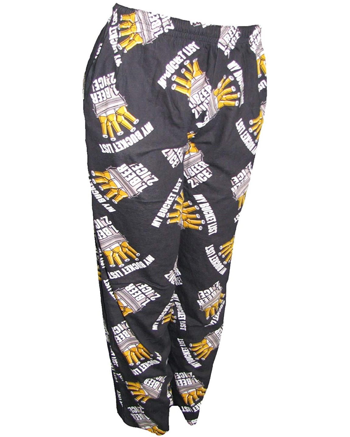 Mens Fun Pants Lounge Pajama Pants Boxers Adult Sleepwear, Beer bucket ...