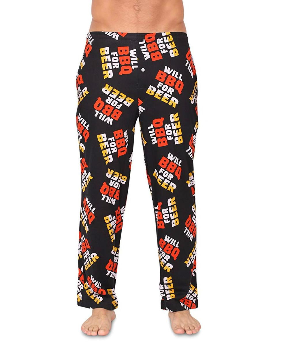 Mens Fun Pants Lounge Pajama Pants Boxers Adult Sleepwear, Will BBQ ...