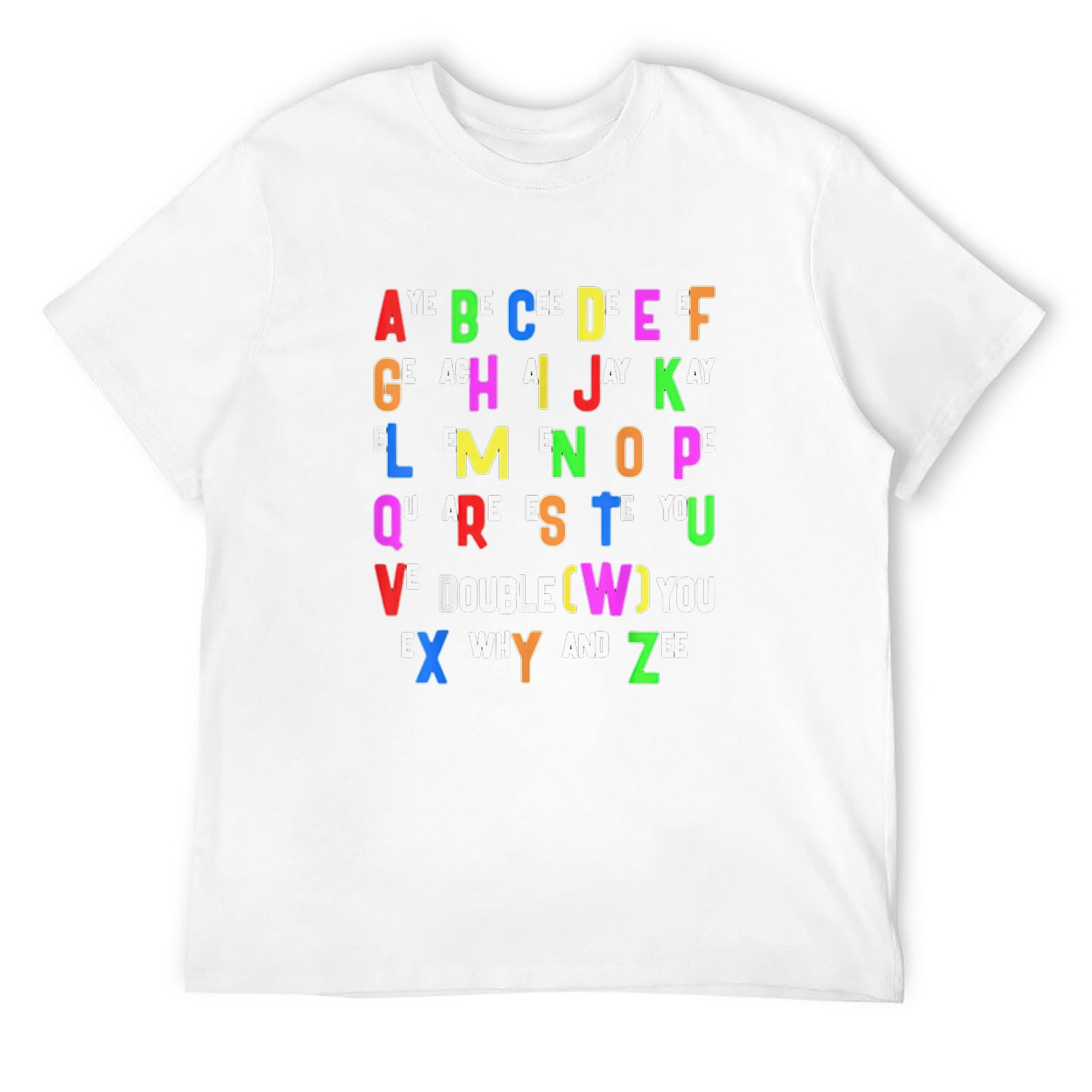 Mens Funny Alphabet First Day Of School Abc T-Shirt White Large ...