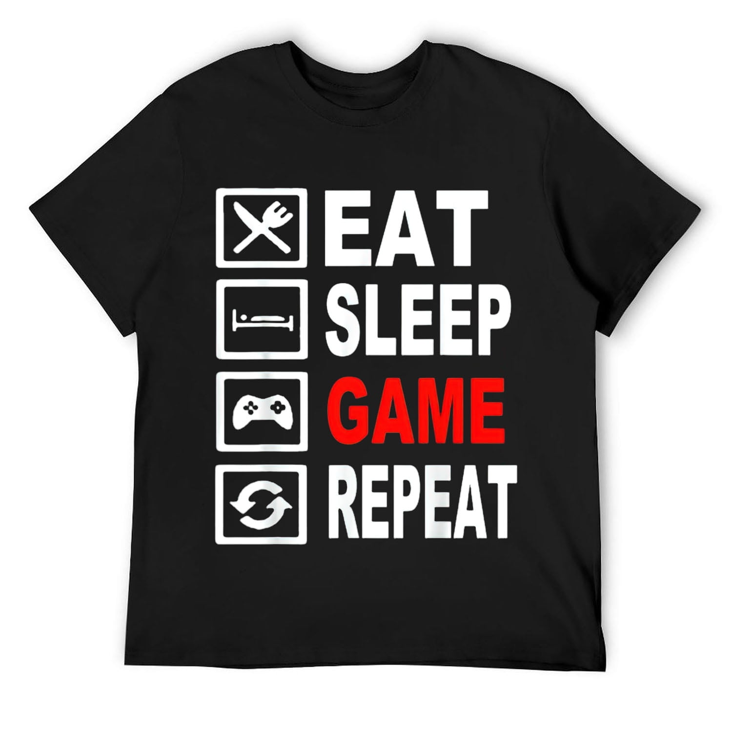 Mens Funny Eat Sleep Game Repeat TShirt for Video Games Lovers T-Shirt ...