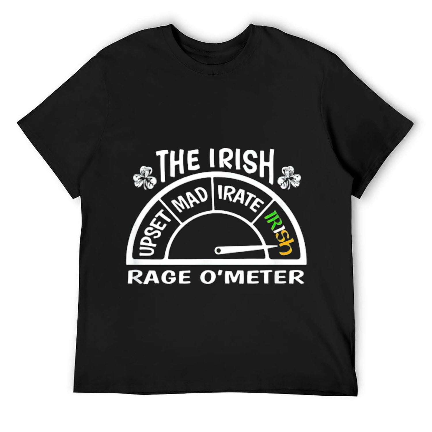 Mens Funny Irish Temper Irish Rage O Meter Irate Mad T-Shirt Black ...