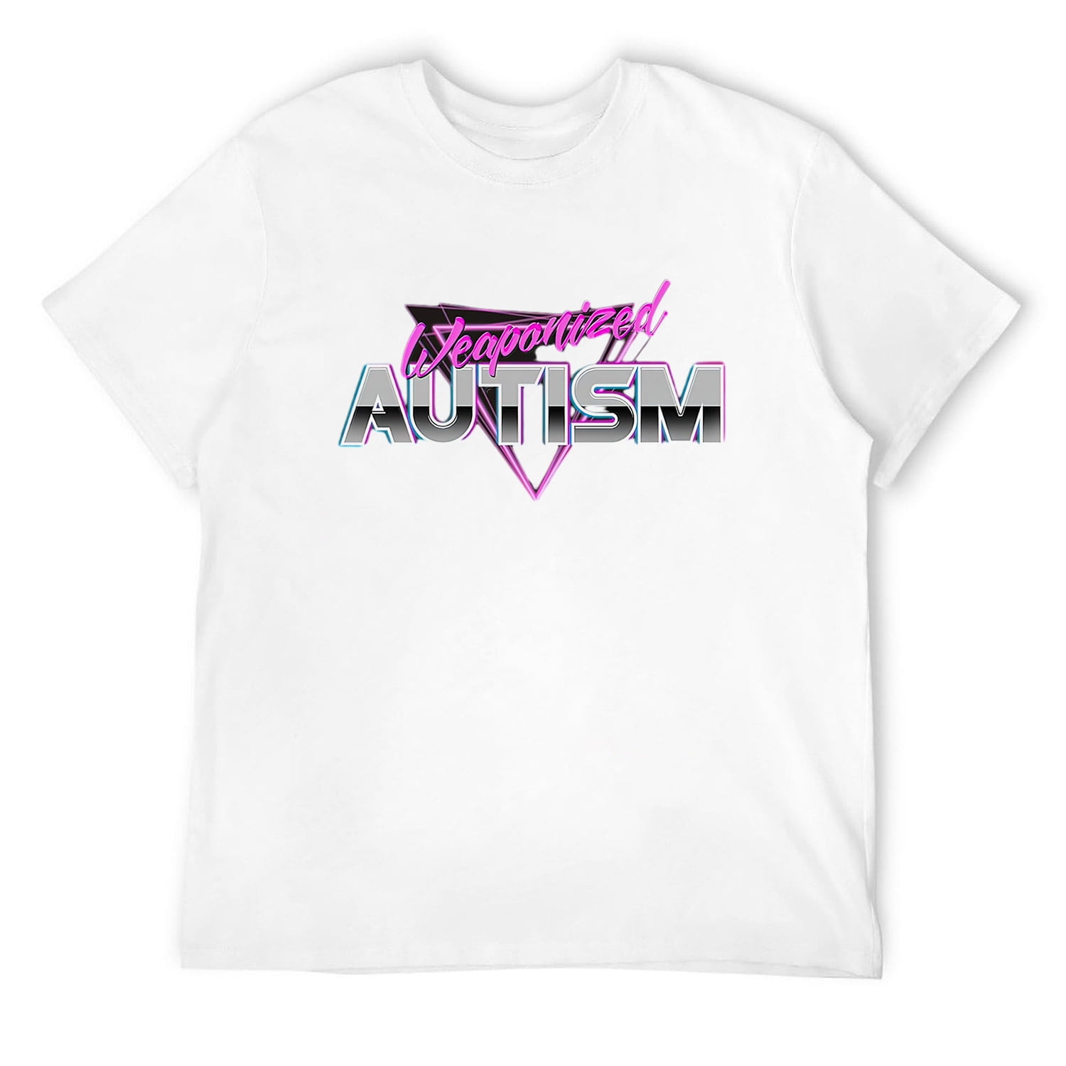 Mens Funny Meme 80s Aesthetic T-Shirt Weaponized Autism White Medium ...