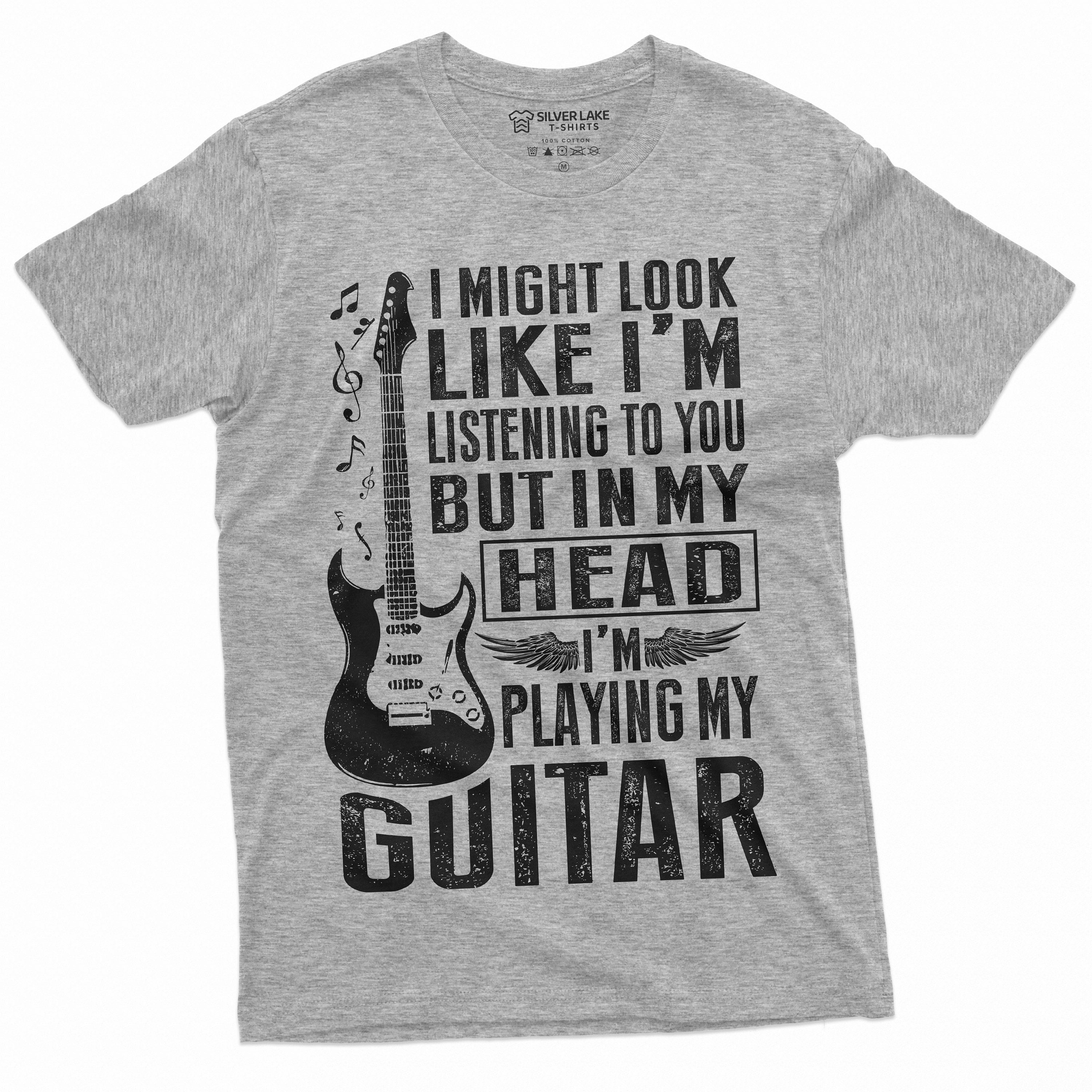 Mens Funny Music Musician Guitarist T-Shirt | in My Head I am Playing ...