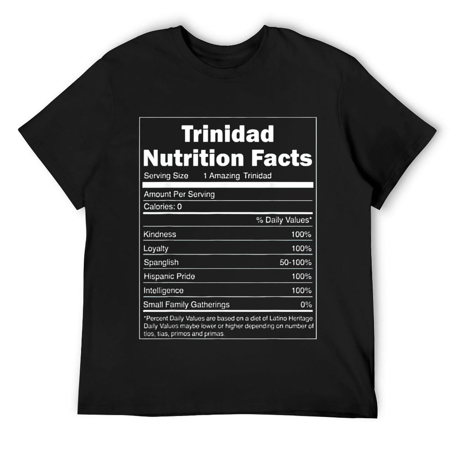 Mens Funny Nutrition Facts Last Name Design - Trinidad T-Shirt Black ...