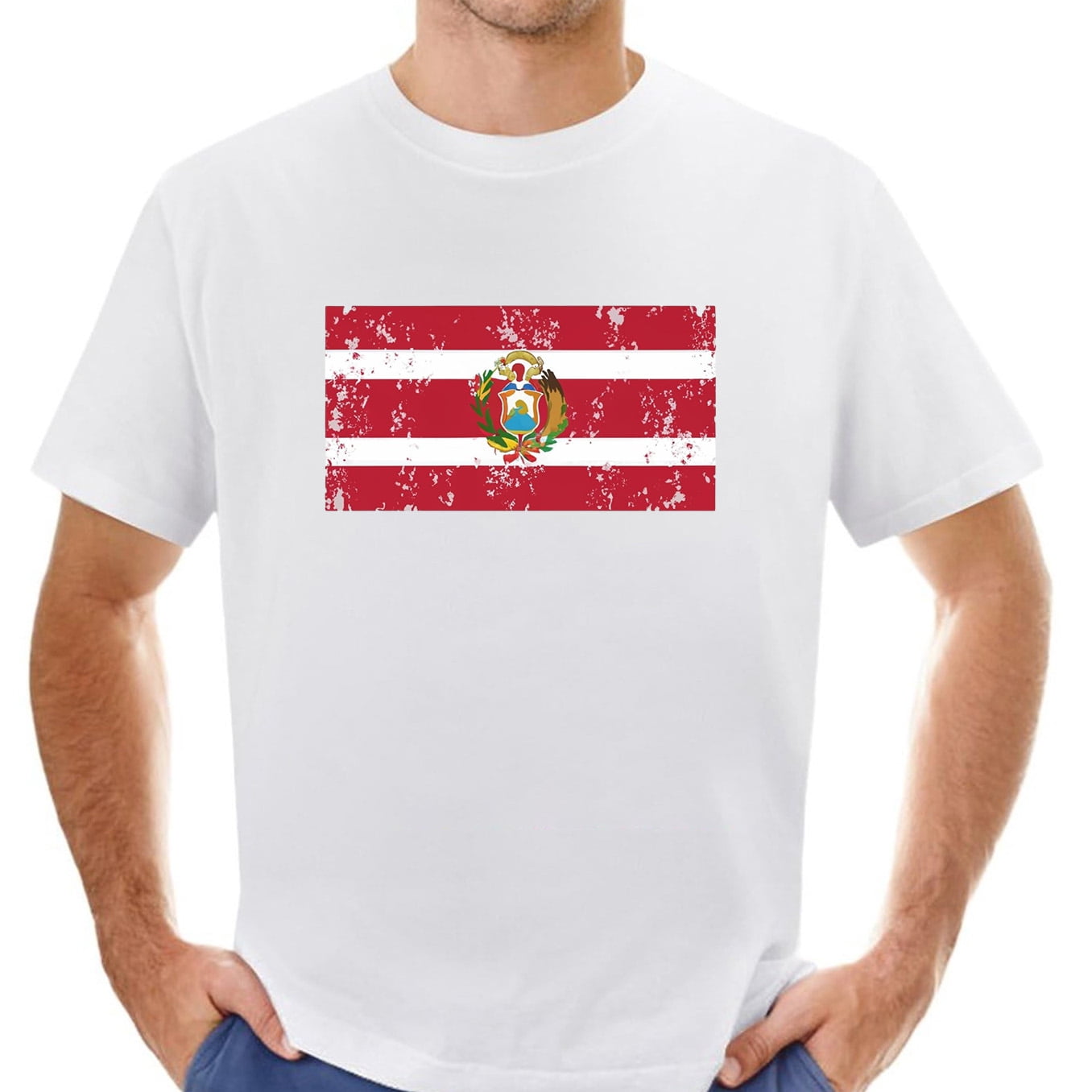 Mens Funny Peru Fathers Day Peruvian Dad Short Sleeve T Shirts White ...