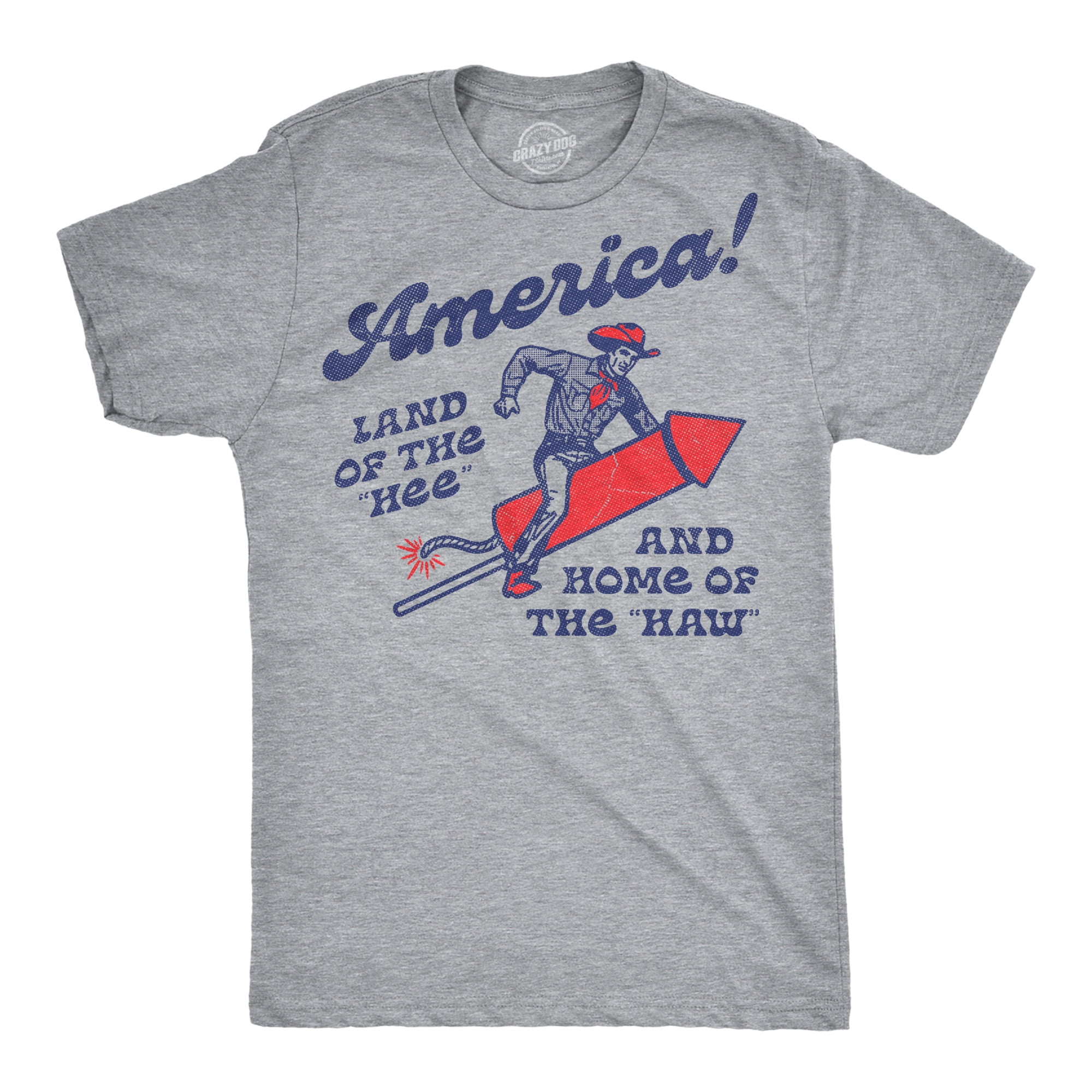 Mens Funny T Shirts America Land of The Hee and Home of The Haw Fourth ...