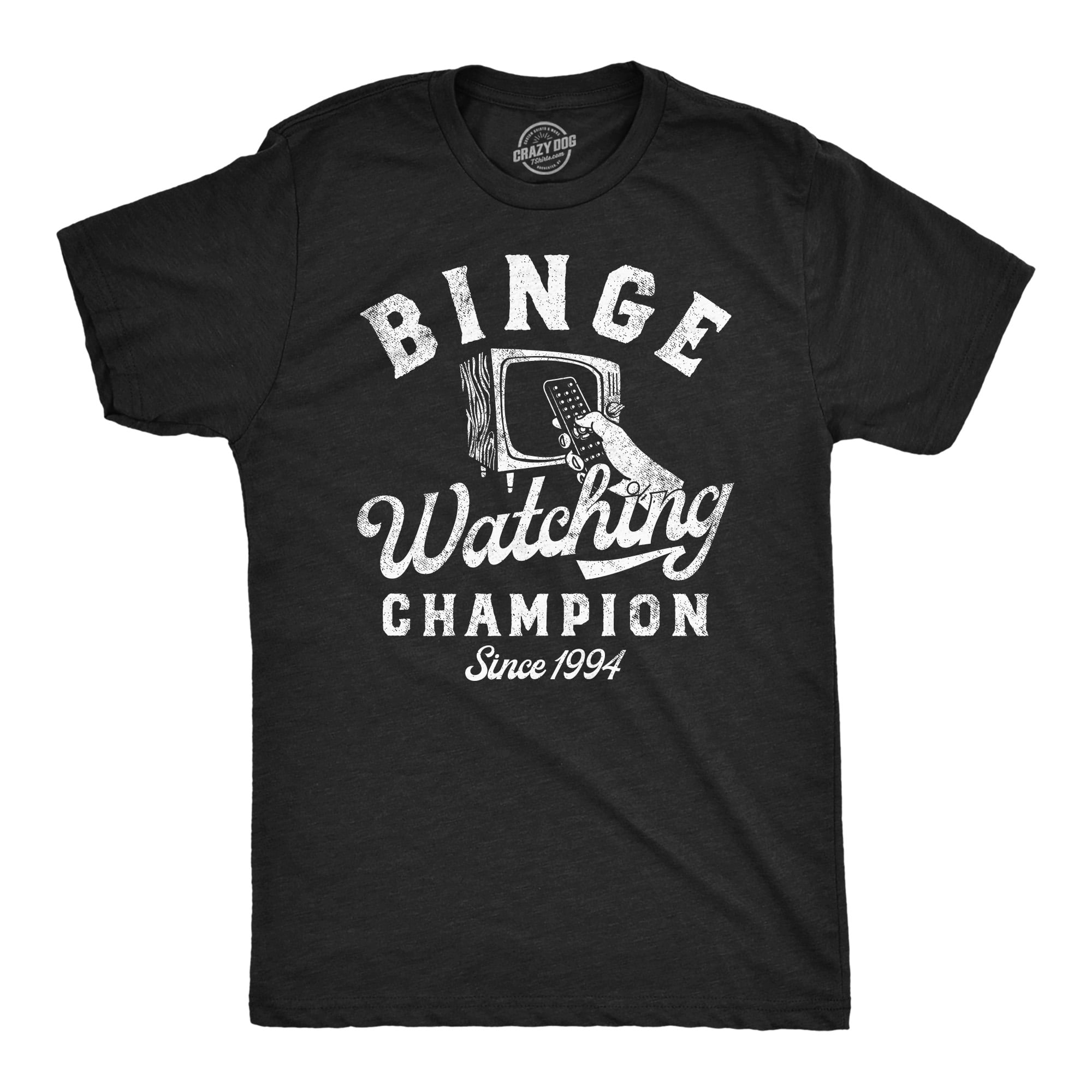 Mens Funny T Shirts Binge Watching Champion Vintage Tees for Men ...