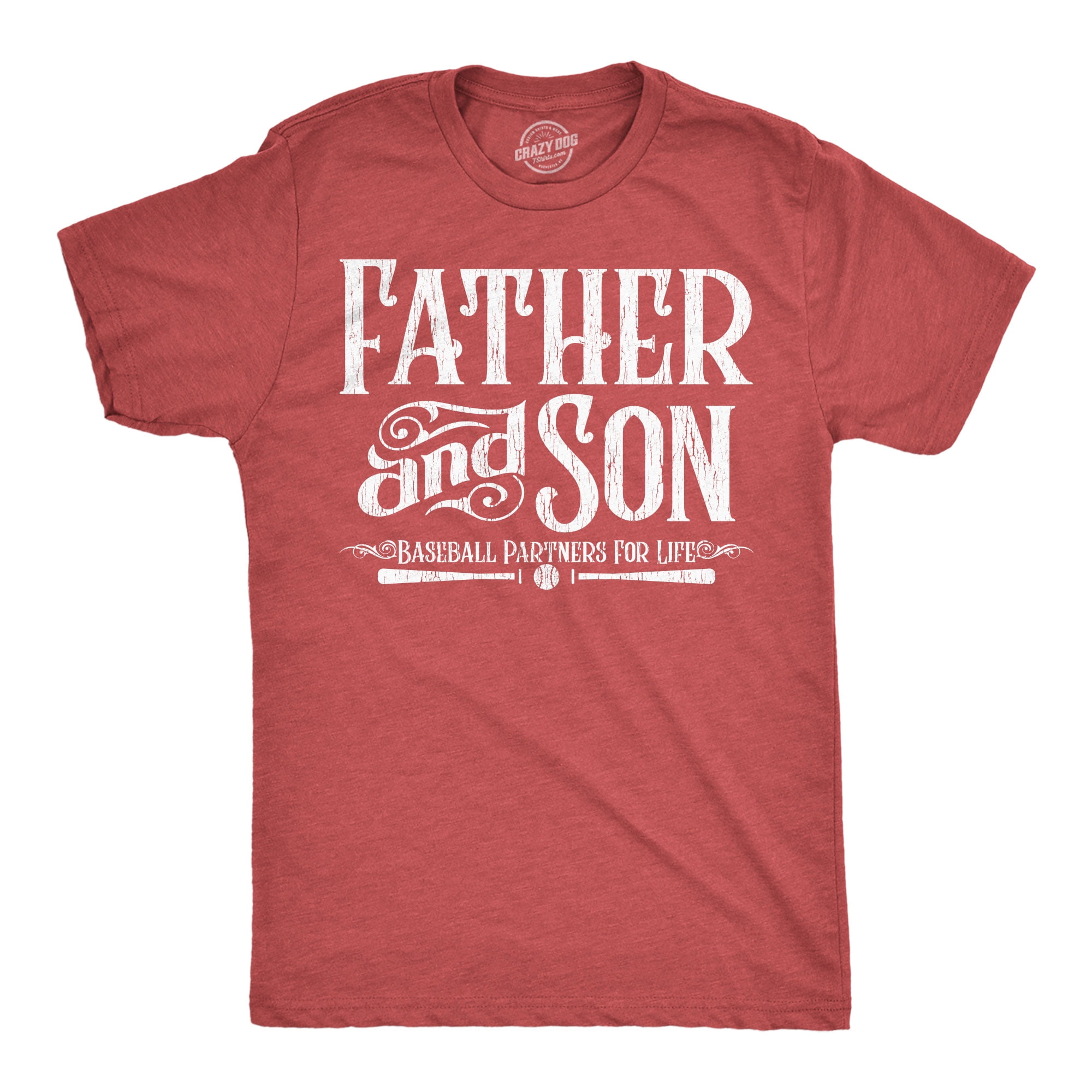 Mens Funny T Shirts Father and Son Baseball Partners for Life Sarcastic ...