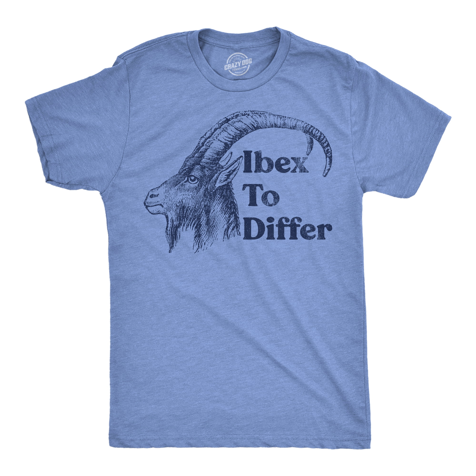 Mens Funny T Shirts Ibex to Differ Sarcastic Animal Graphic Novelty Tee ...