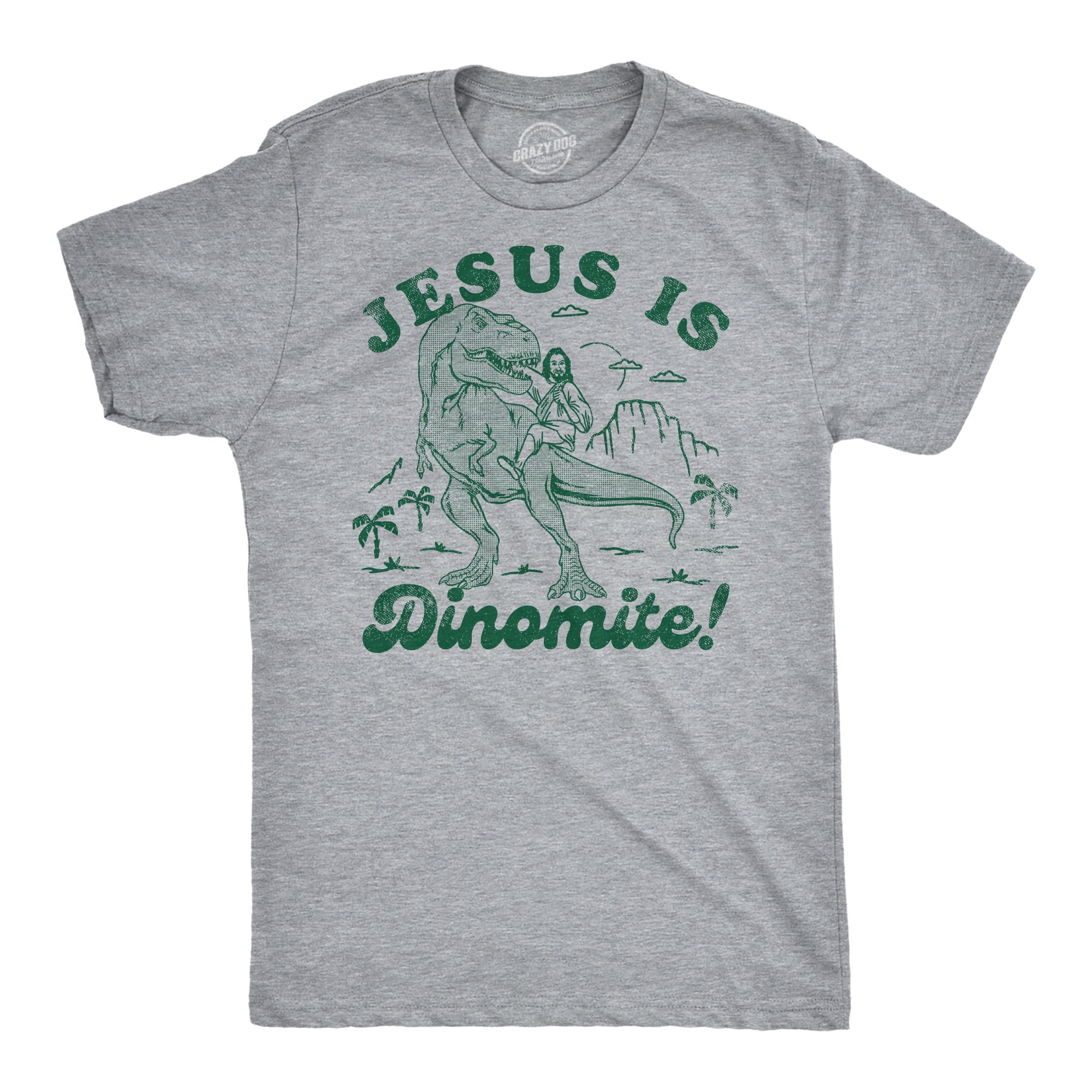 Mens Funny T Shirts Jesus Is Dinomite Funny Christian Graphic Tee for ...