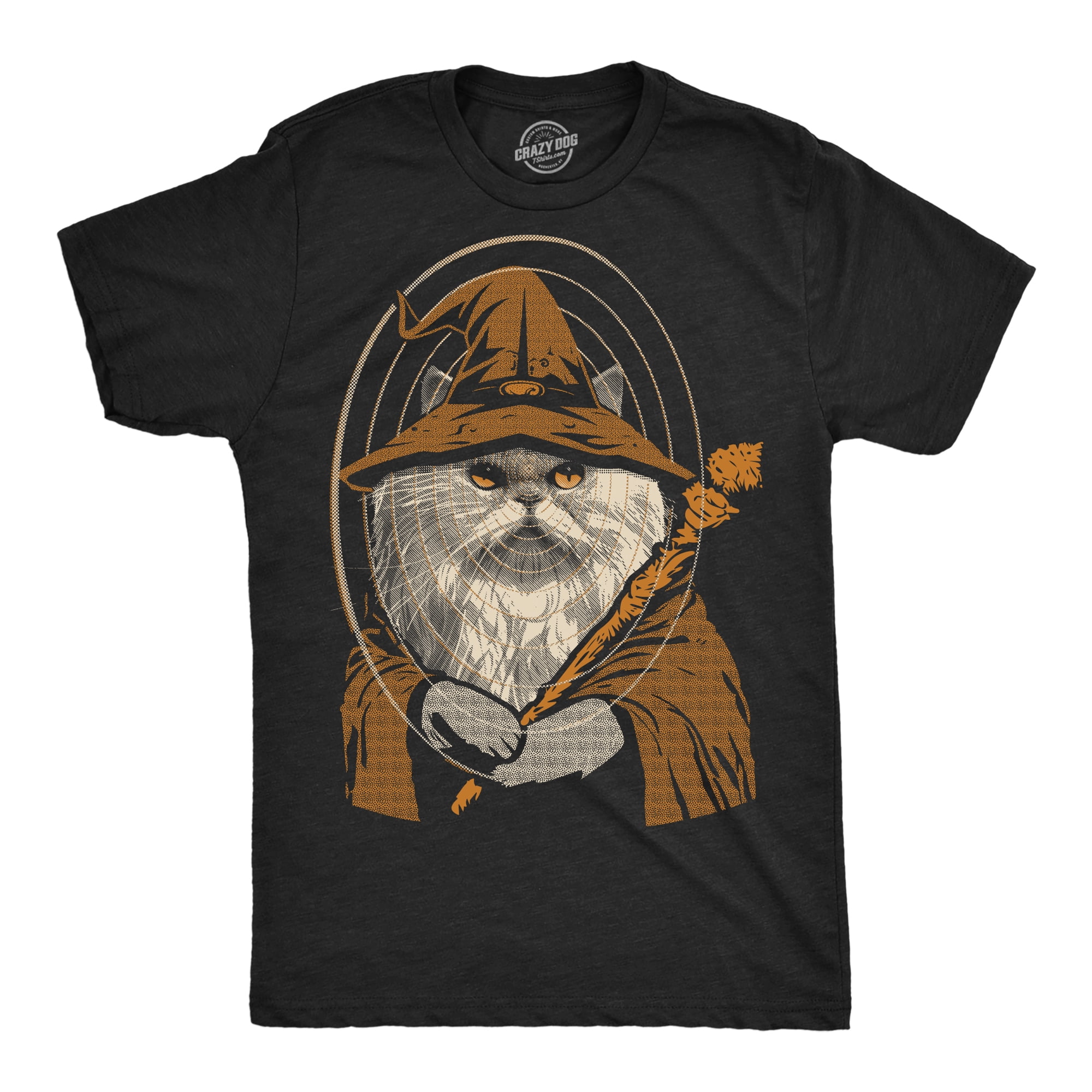Mens Funny T Shirts Kitty Wizard Magic Cat Graphic Tee for Men Graphic ...