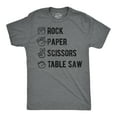 Mens Funny T Shirts Rock Paper Scissors Table Saw Sarcastic Novelty Tee ...