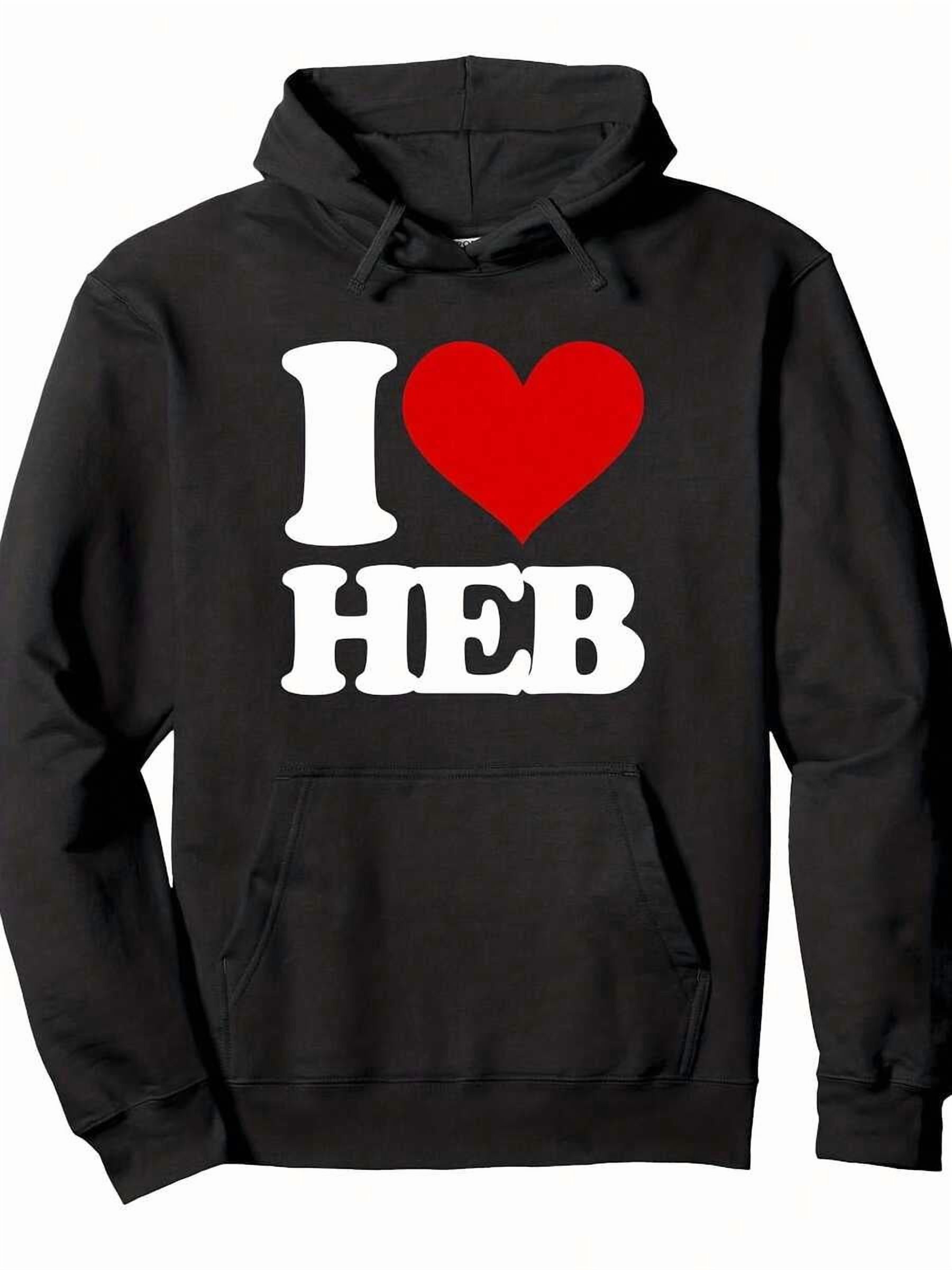 Mens Funny Texas Pride I Love Heb Hooded Sweatshirt Black With White ...
