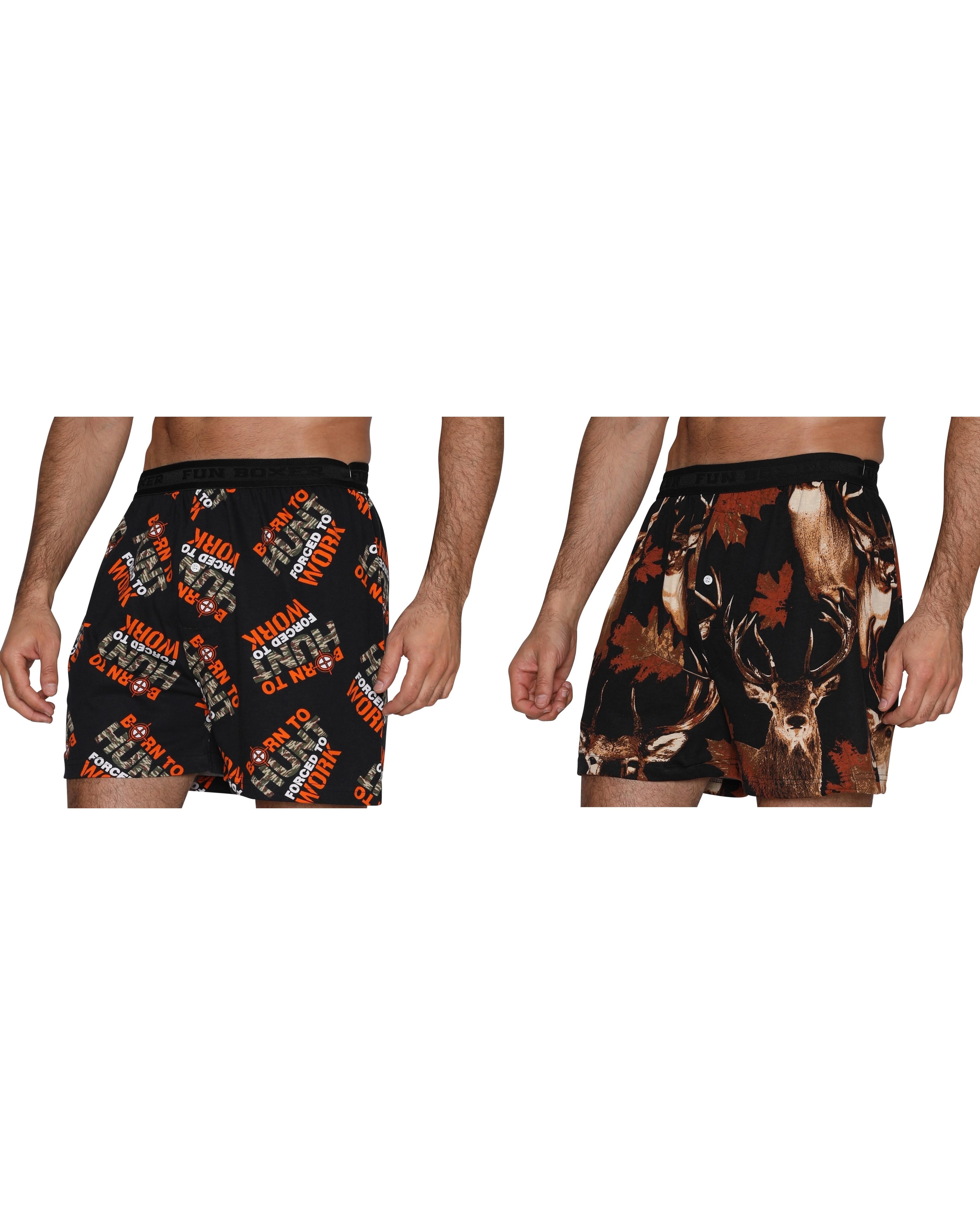 Mens Funny Underwear Boxer Shorts 2 Pc Fun Briefs, Hunt, Size: Small ...